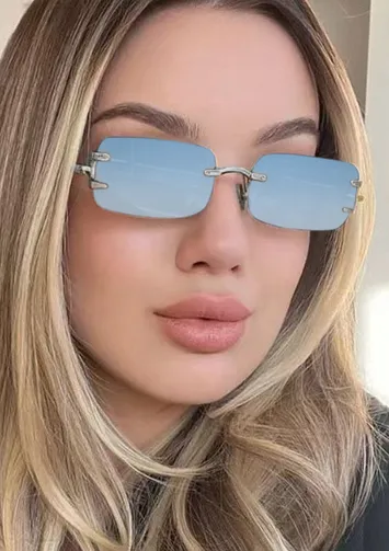 Buy VINTAGE GRADIENT BLUE RECTANGULAR SUNGLASSES for Women Online in India
