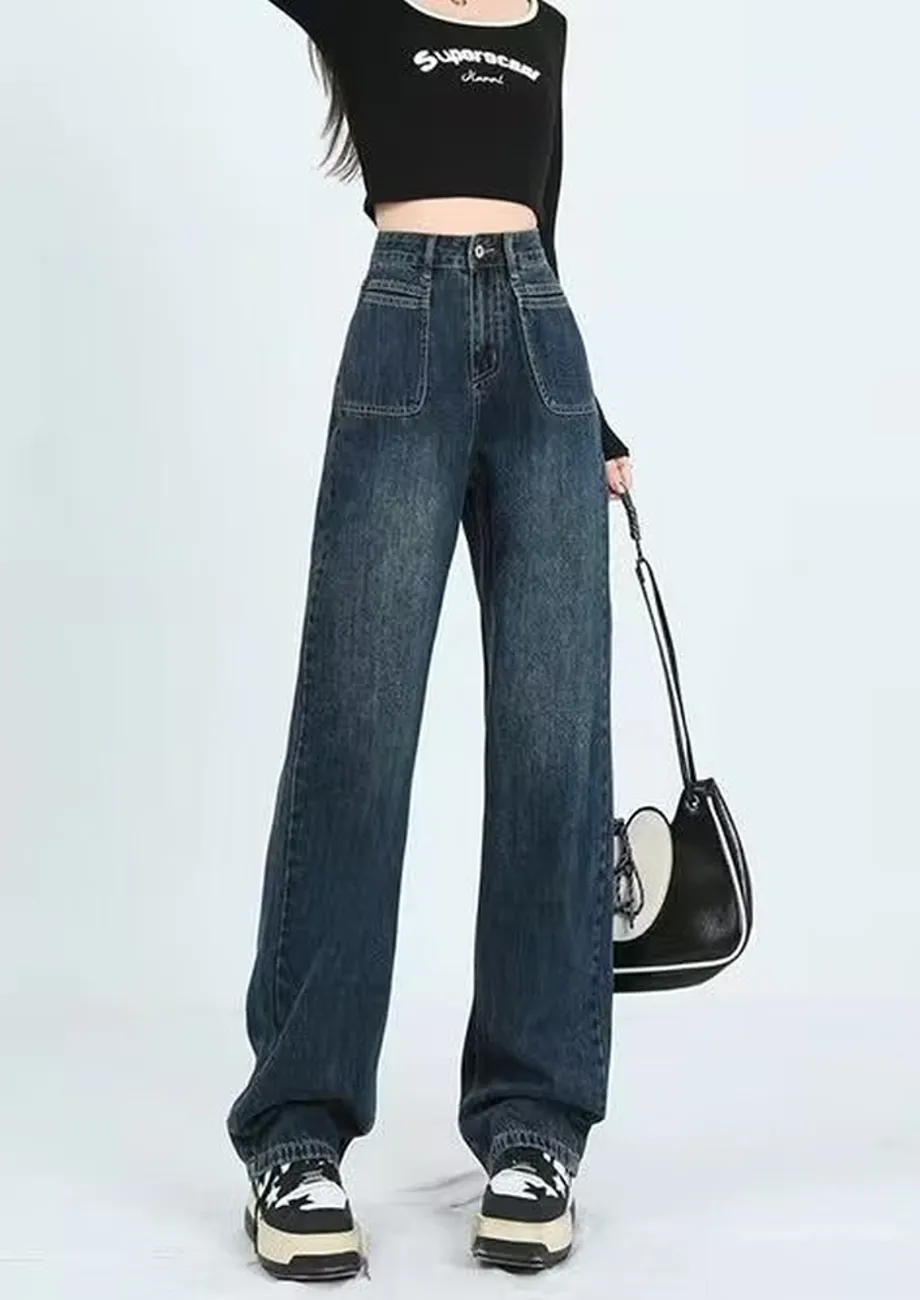 Buy Blue Clean Wash Straight Fit Jeans for Women Online in India
