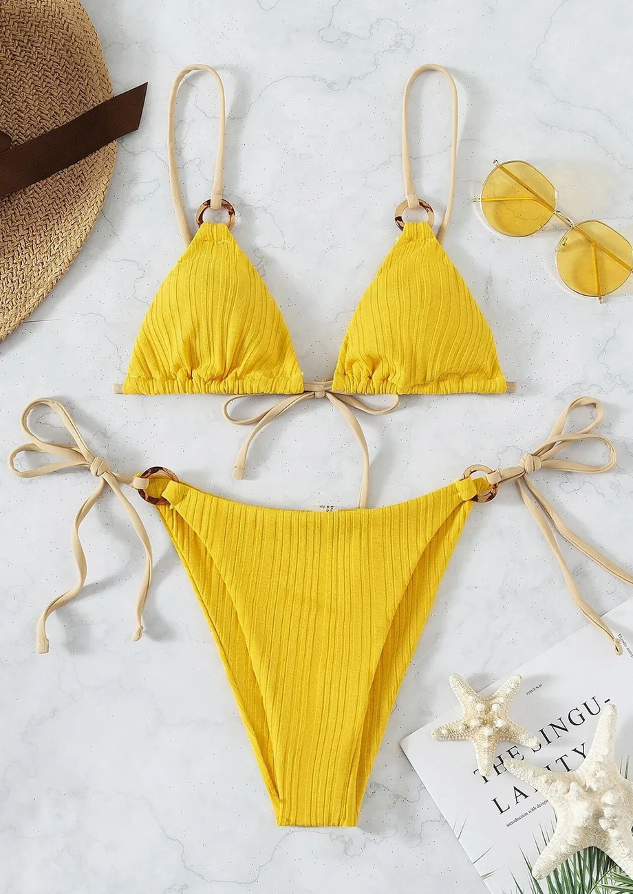 Yellow bikini set store