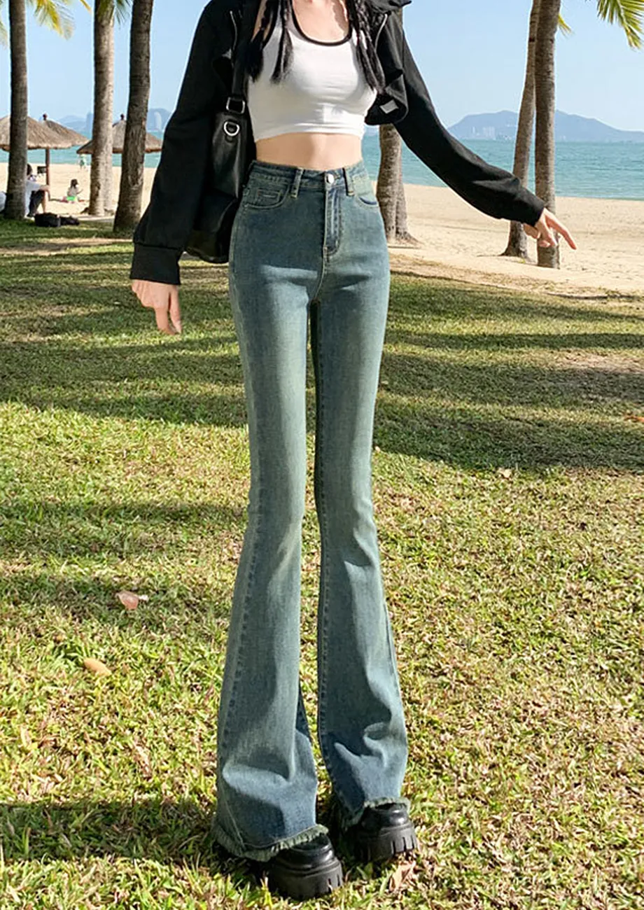 High waisted bootcut jeans store