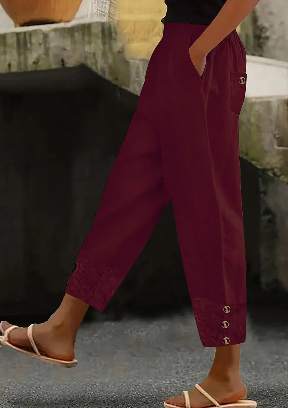 Buy HIGH-RISE MID-CALF LENGTH PANTS for Women Online in India