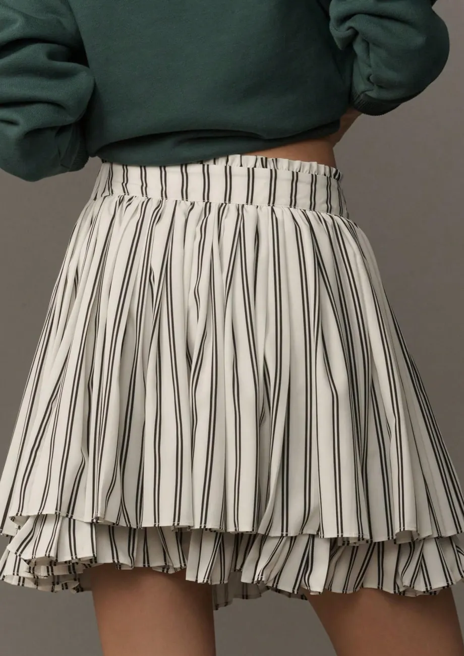 Buy STRIPED LAYERED HIGH-RISE MINI SKIRT for Women Online in India