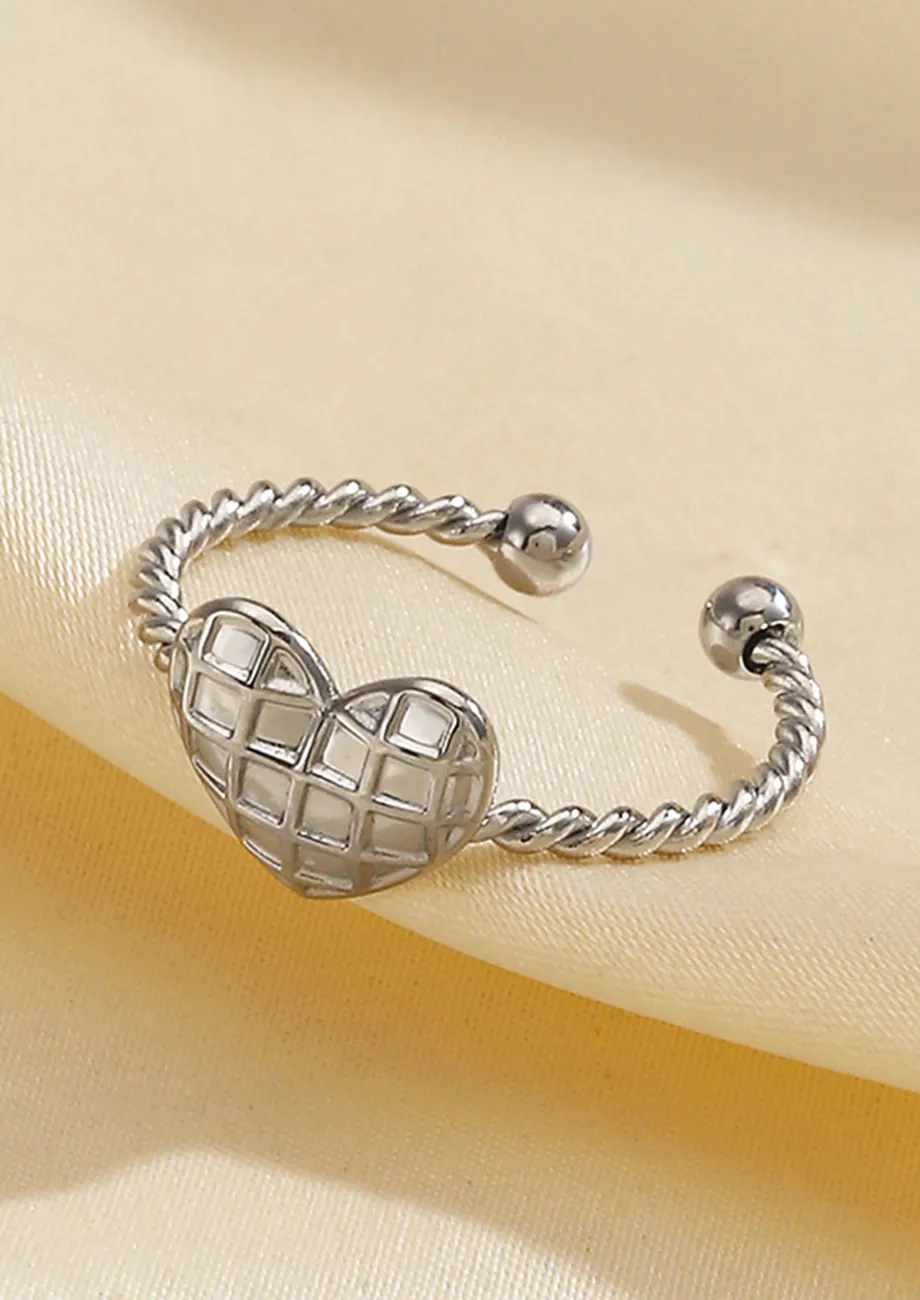 Buy SILVER-PLATED HEART DESIGN RING for Women Online in India