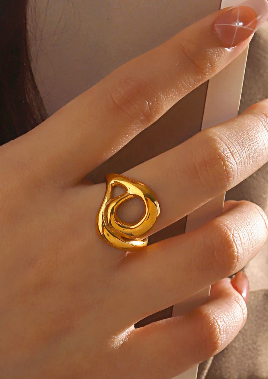 Buy ABSTRACT GOLD-PLATED FINGER RING for Women Online in India