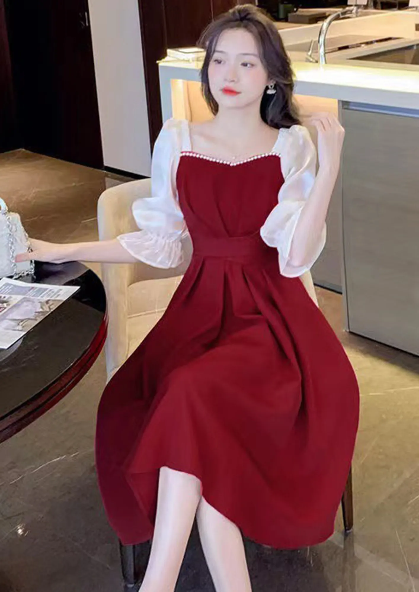 Red frock for women store
